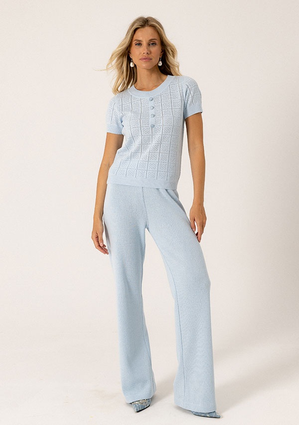 SS-2500 Ажурный трикотажный джемпер с коротким рукавом купить в магазинах Mozart